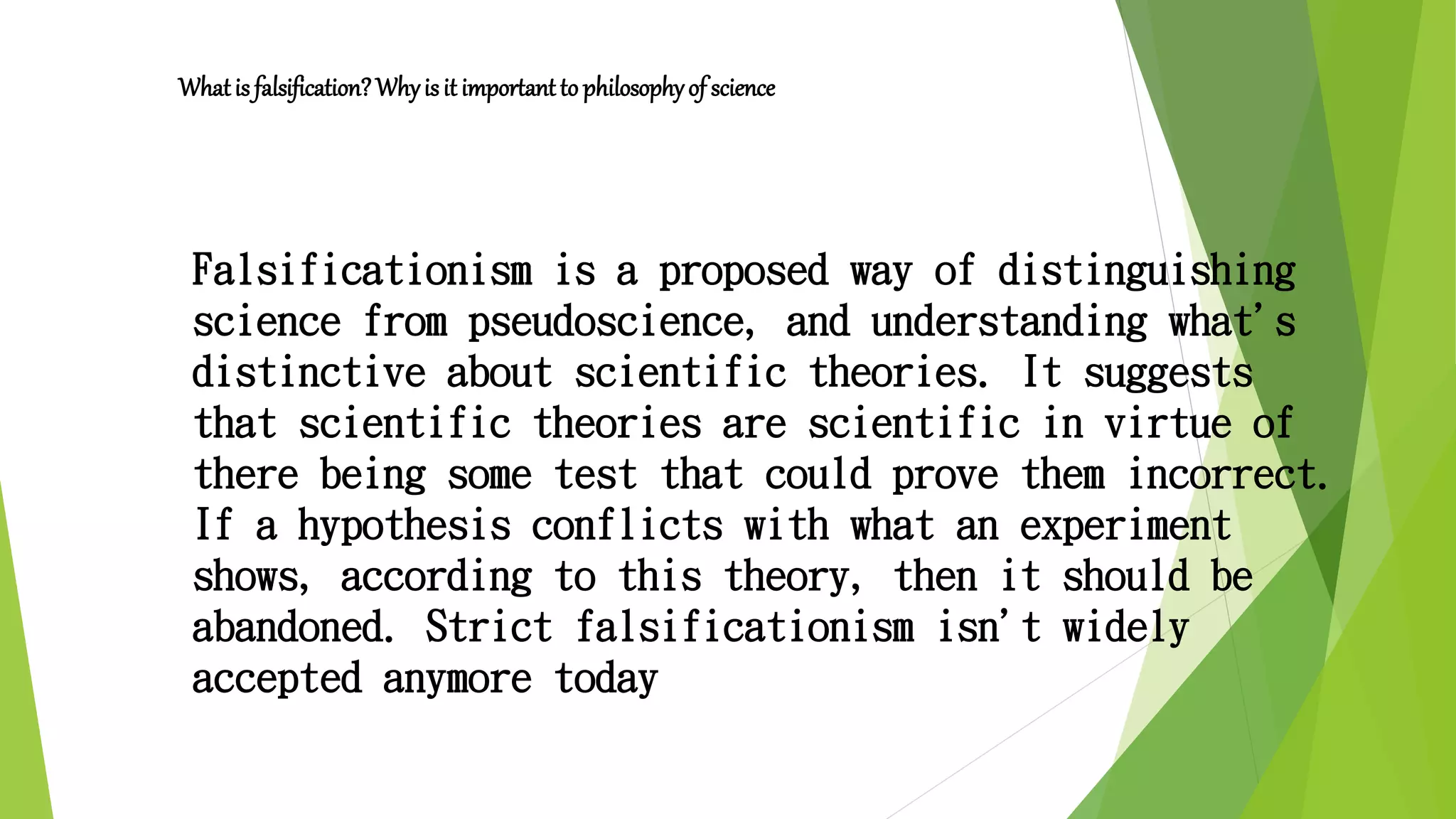 philosophy of science, Falsification theory, Karl popper | PPTX