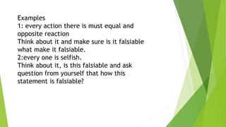 philosophy of science, Falsification theory, Karl popper | PPTX