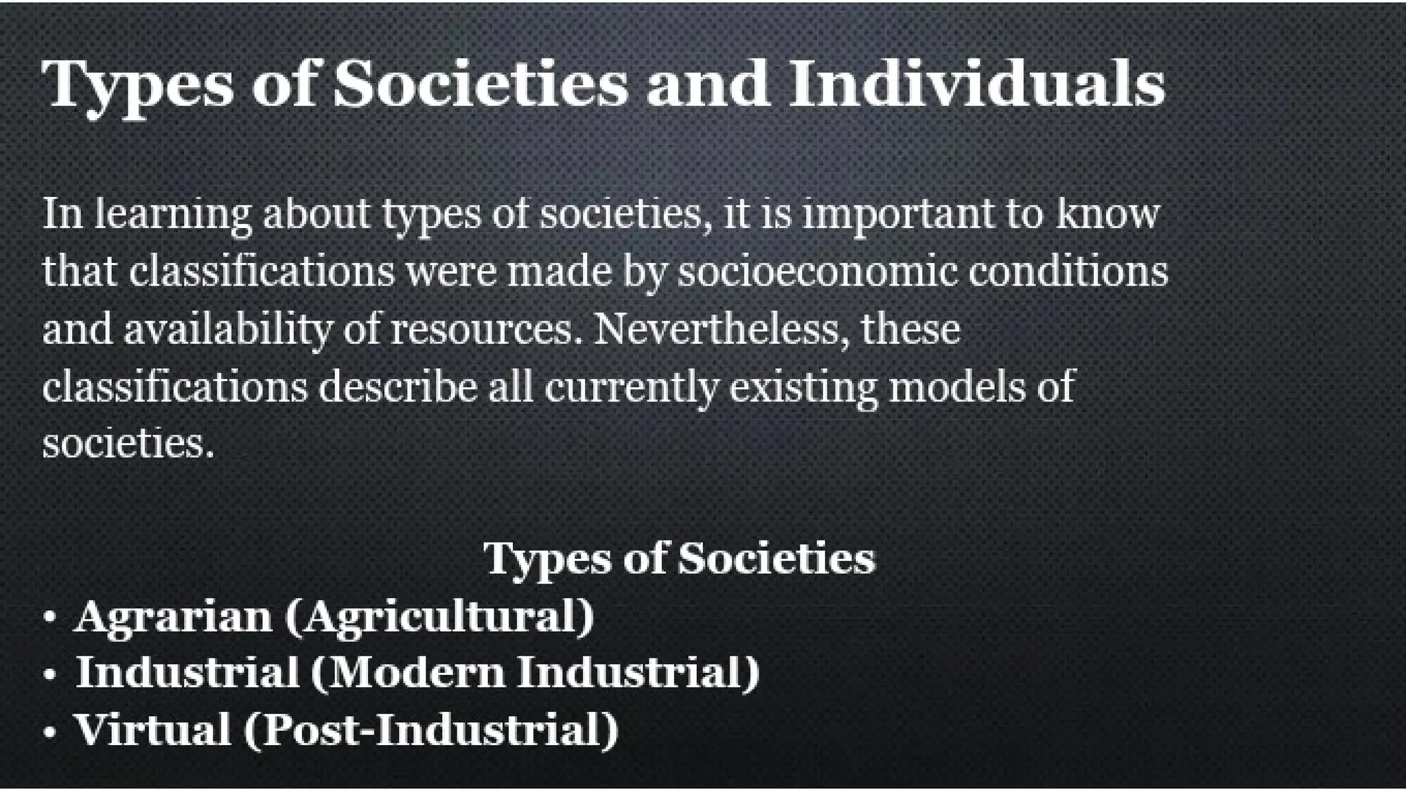 Different forms of society and individual | PPTX