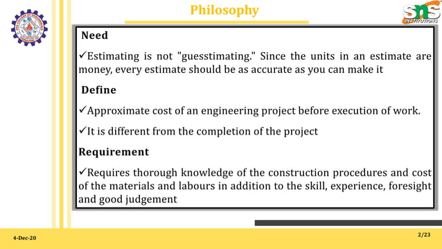 Philosophy Purpose Of Estimation Load Bearing And Framed Structure