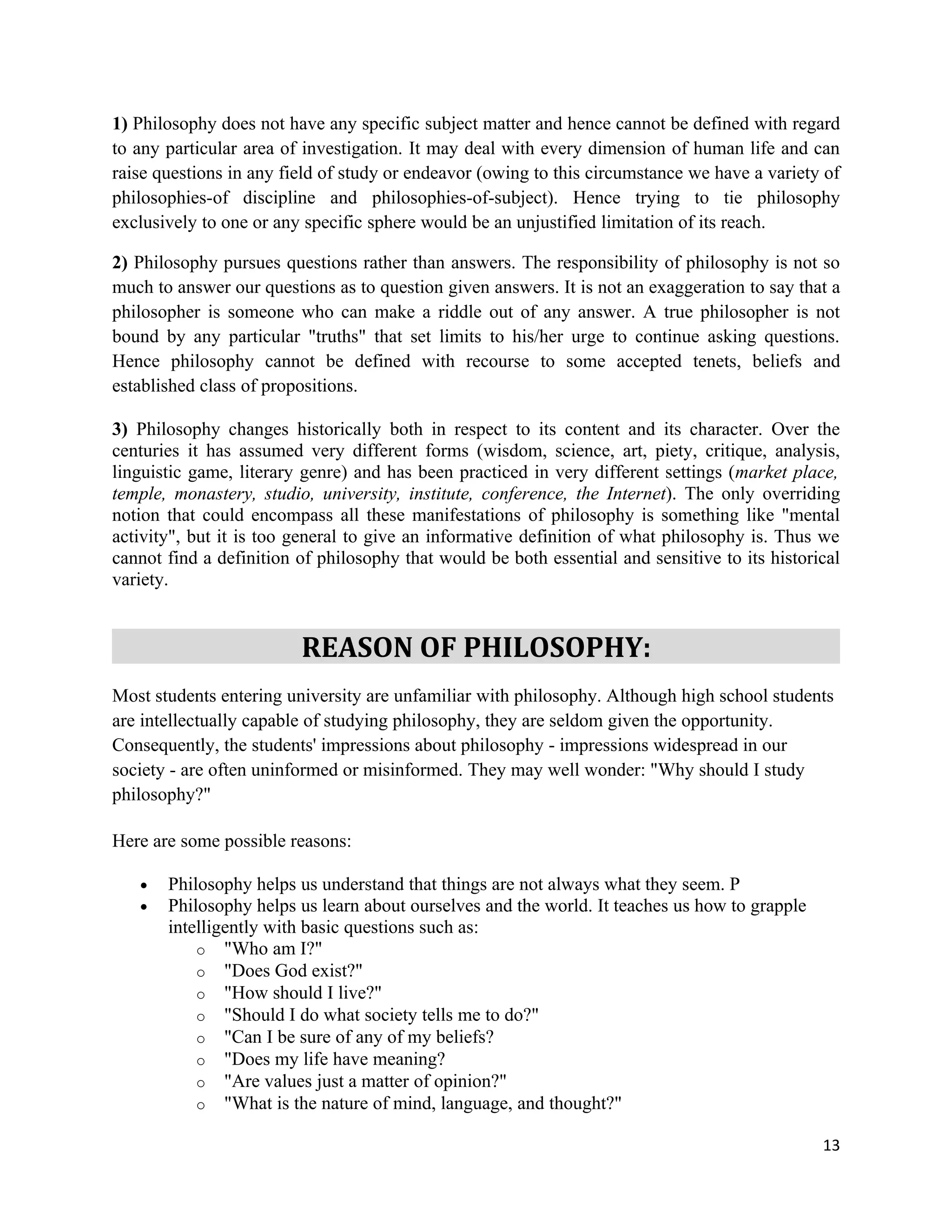 Philosophy report final | DOC
