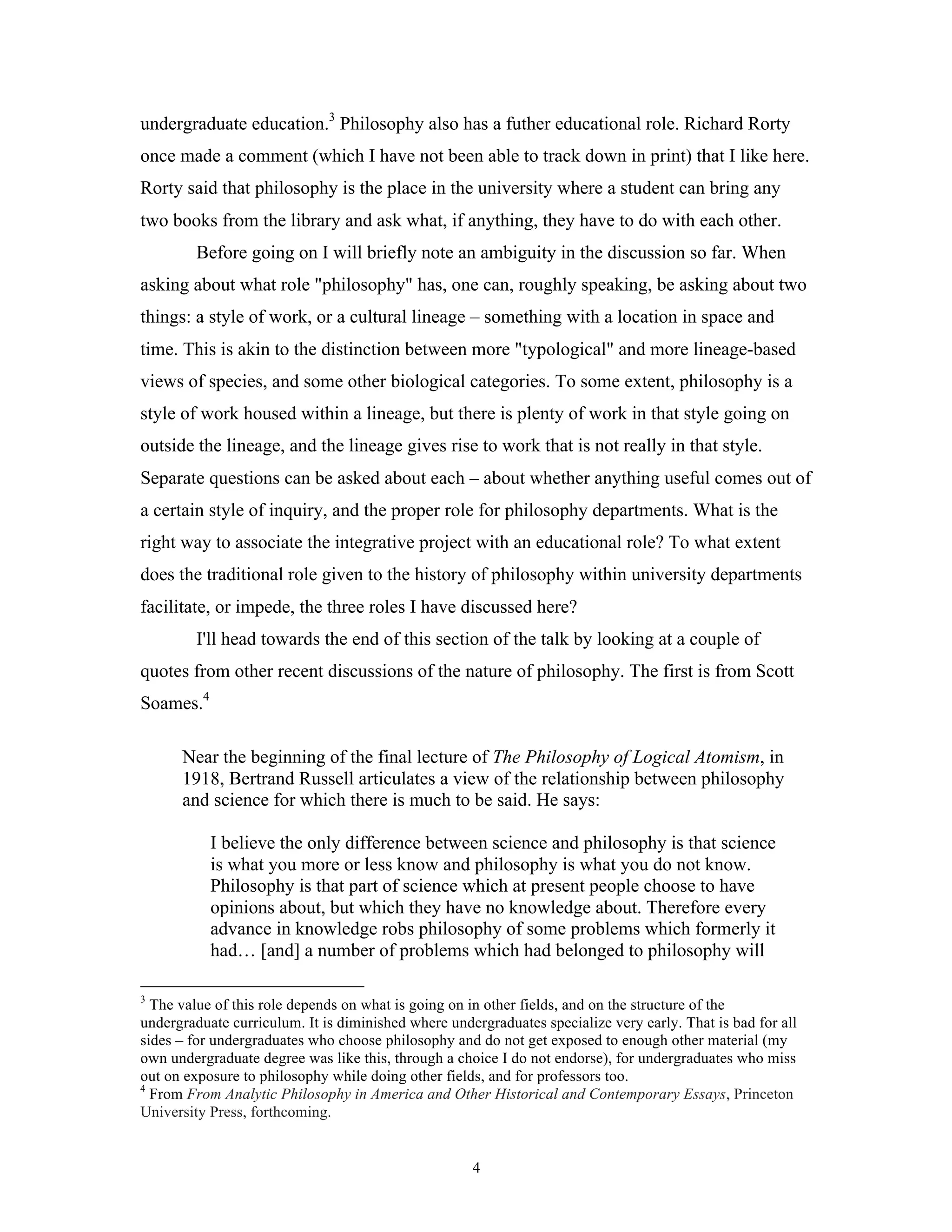 On the Relation Between Philosophy and Science | PDF | Physics | Science