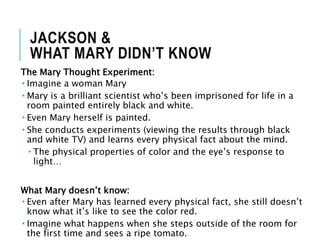 Philosphy mary the colorblind neuroscientist | PPT