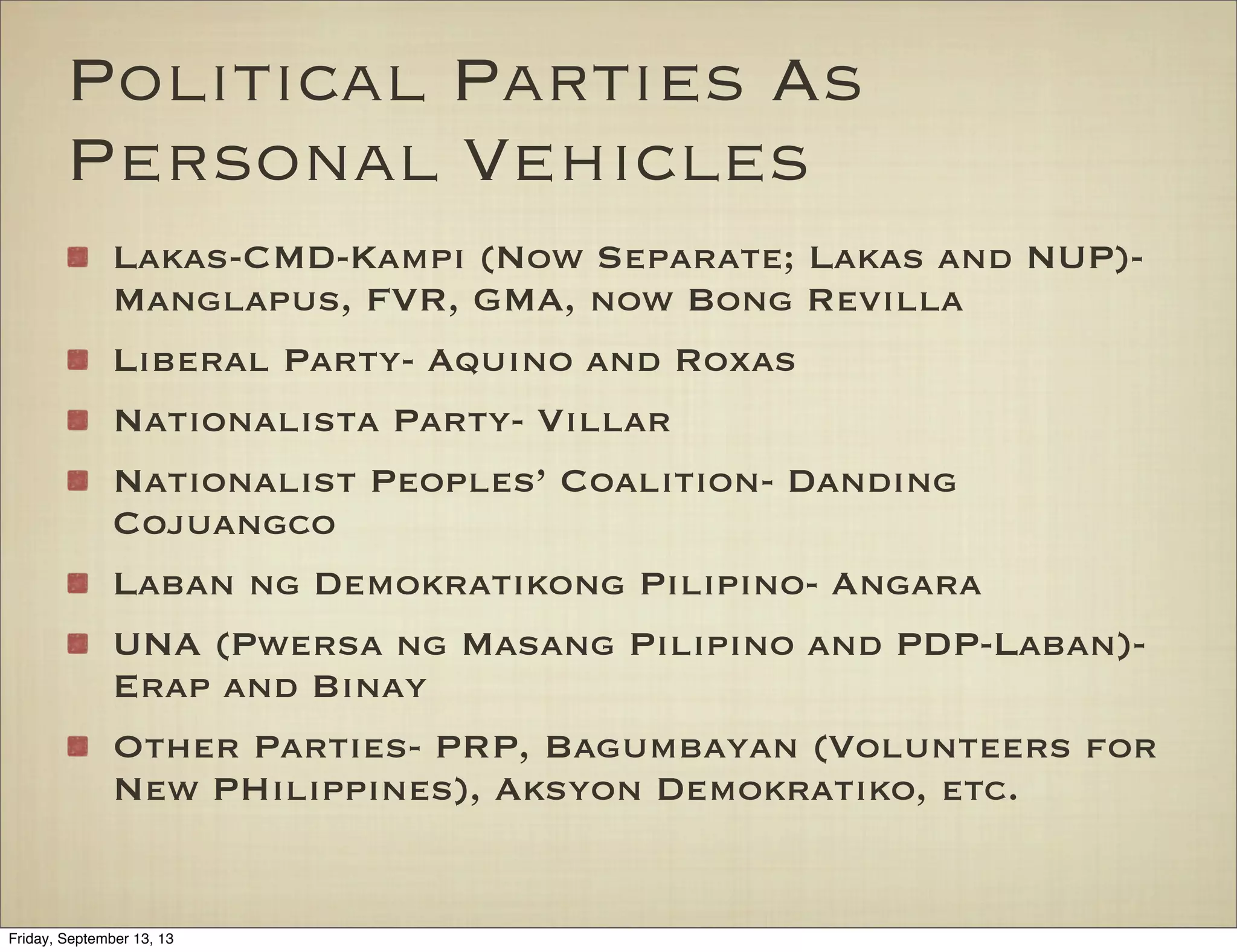 Philippine political party system: A systemic examination | PDF