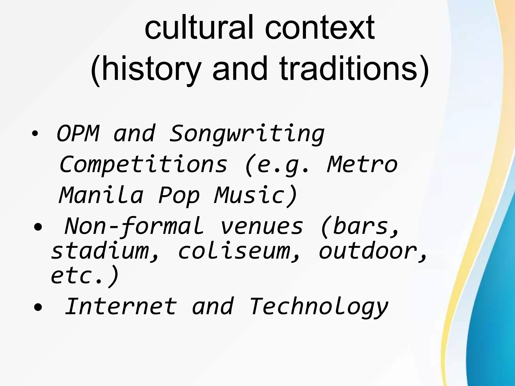 Philippine Popular Music (Grade 7 Music 3rd Quarter) | PPTX