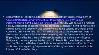 Readings in Philippine History2 Proclamation of the Philippine ...