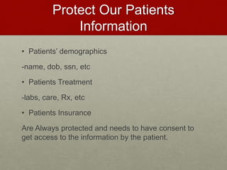 PROTECTED HEALTH INFORMATION_PATIENT PRIVACY | PPTX