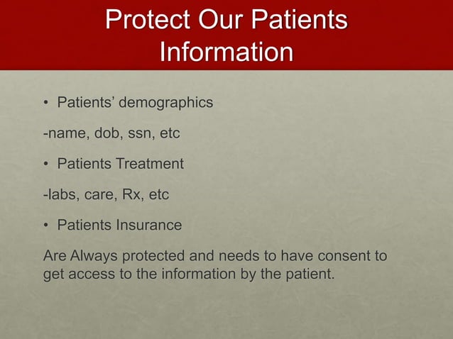 PROTECTED HEALTH INFORMATION_PATIENT PRIVACY | PPTX