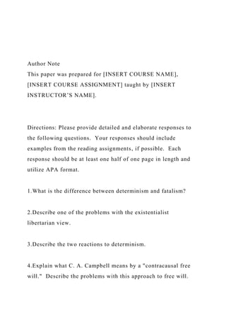 PHI Module 8 OverviewFree Will, Freedom, Moral Responsibility, a.docx