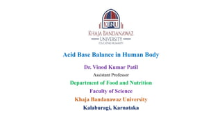 Acid base balance in human body and buffer system | PPTX