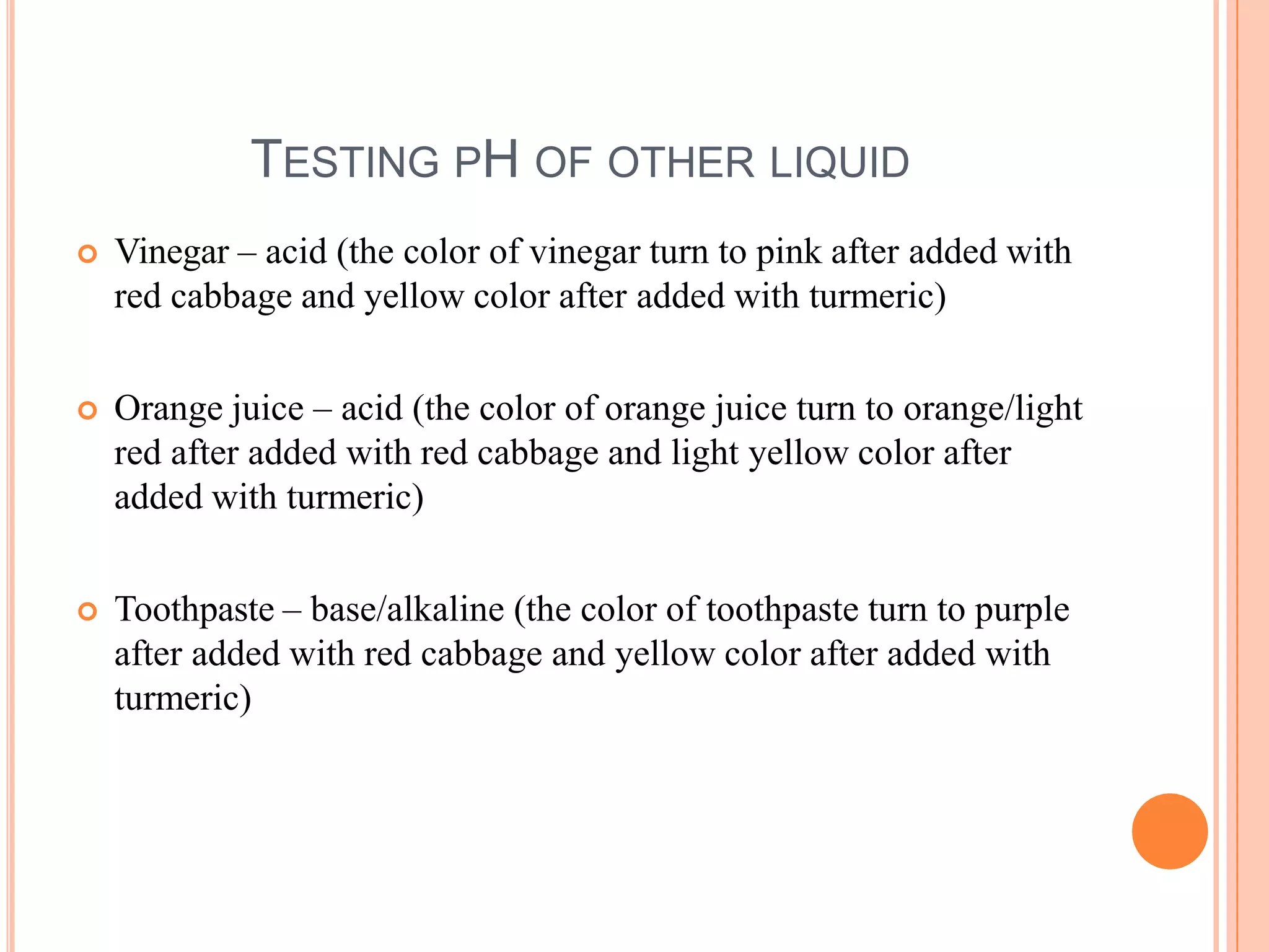 pH indicator experiment | PPTX