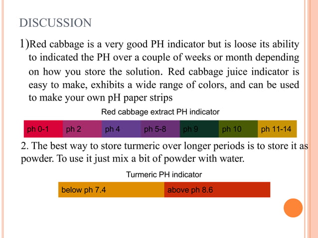 pH indicator experiment | PPTX | Chemistry | Science