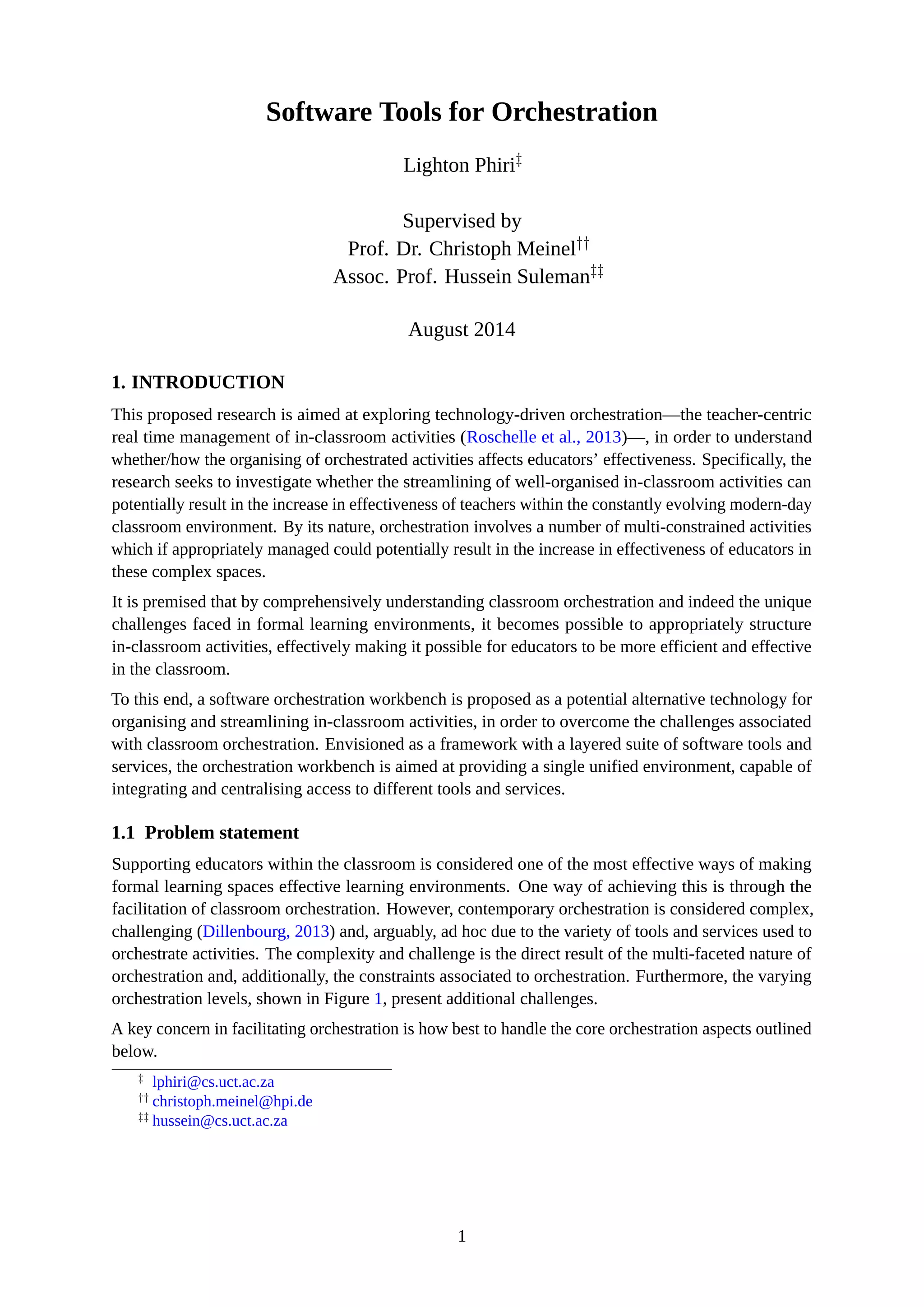 Ph.D Research Proposal: Software Tools for Orchestration | PDF