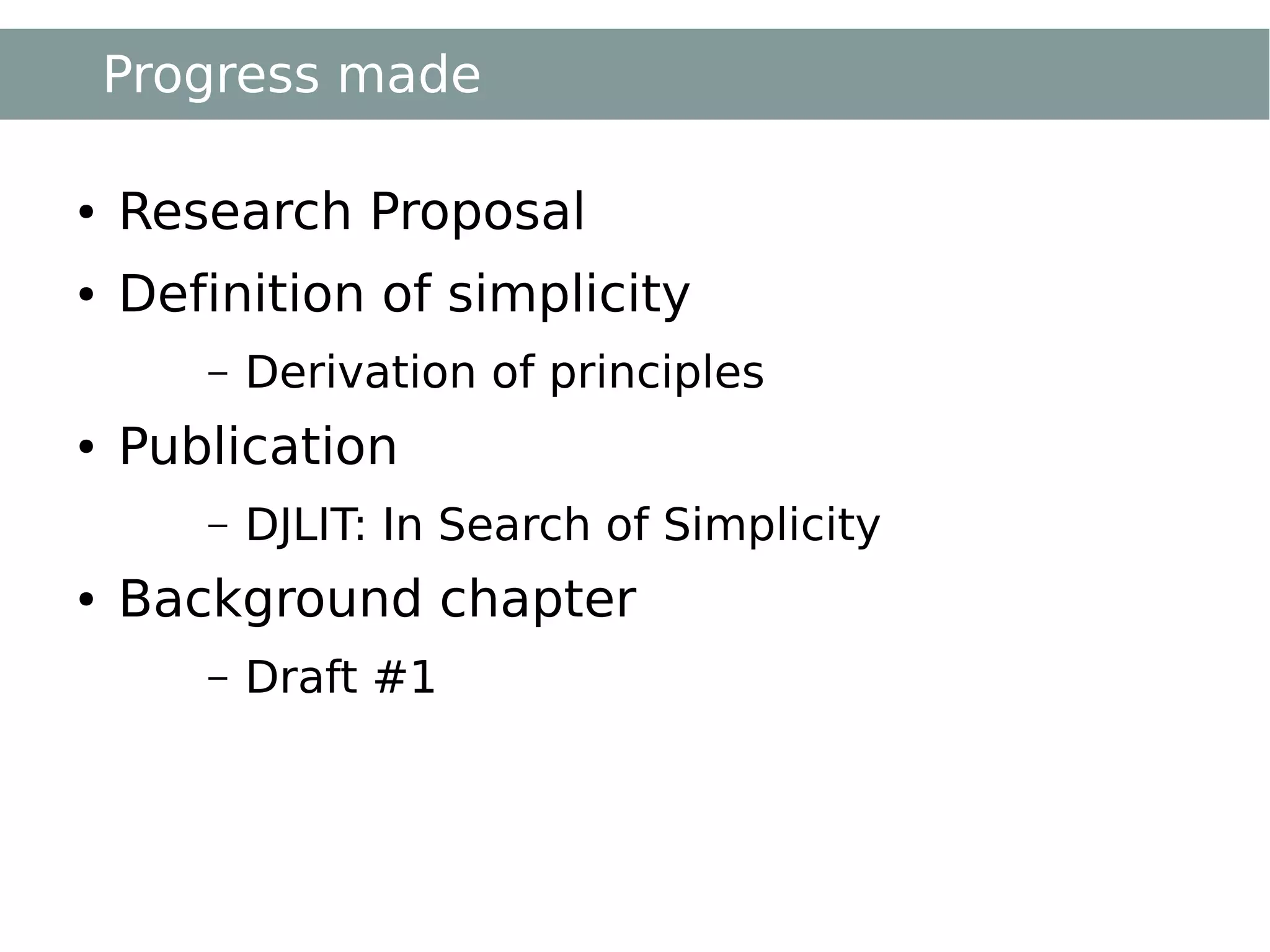 M.Sc. Research Progress Presentation | PDF