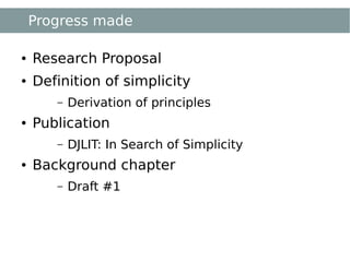 M.Sc. Research Progress Presentation | PDF