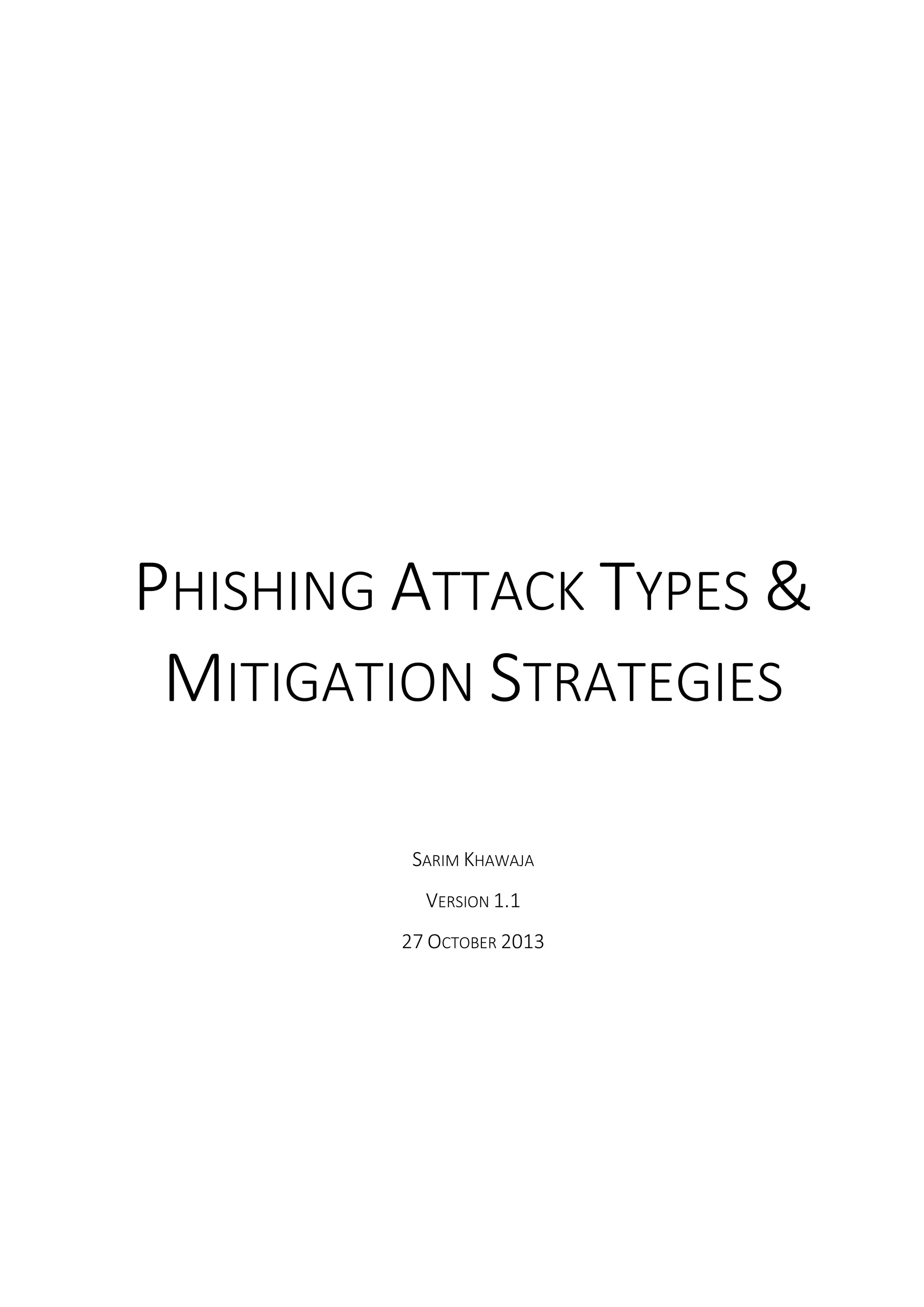 Phishing attack types and mitigation strategies | PDF