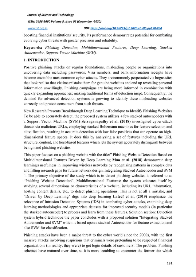 Phishing Website Detection Based on Multidimensional Features Driven by Deep Learning ...