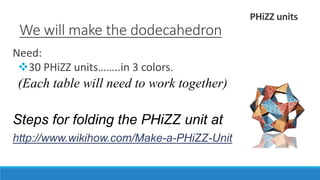 PHiZZ Units (Beauty of Three Dimensional Polyhedra Workshop) | PPTX