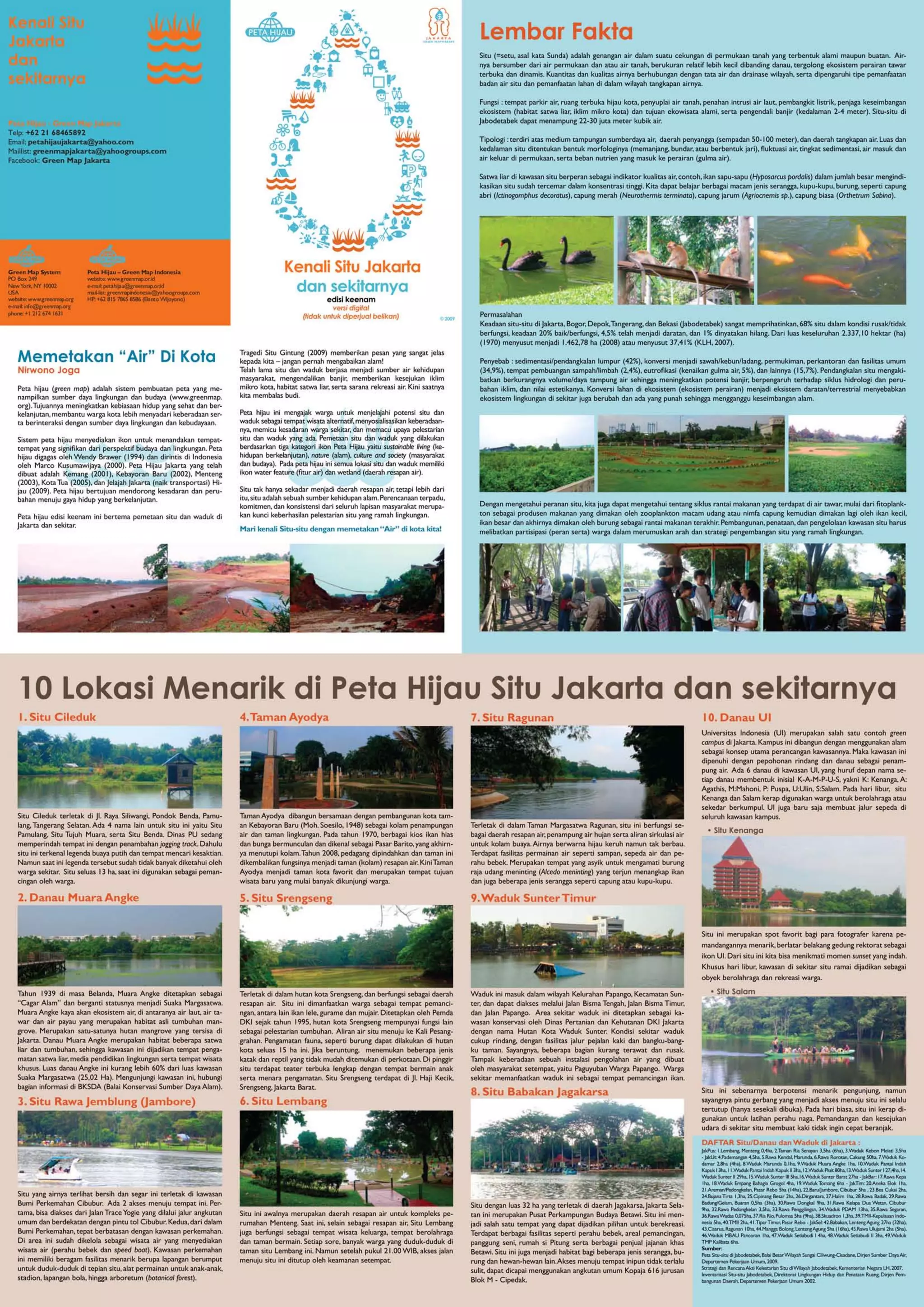 Peta Hijau Jakarta 2009 - Kenali Situ Jakarta | Jakarta’s Water Site Greenmap | PDF