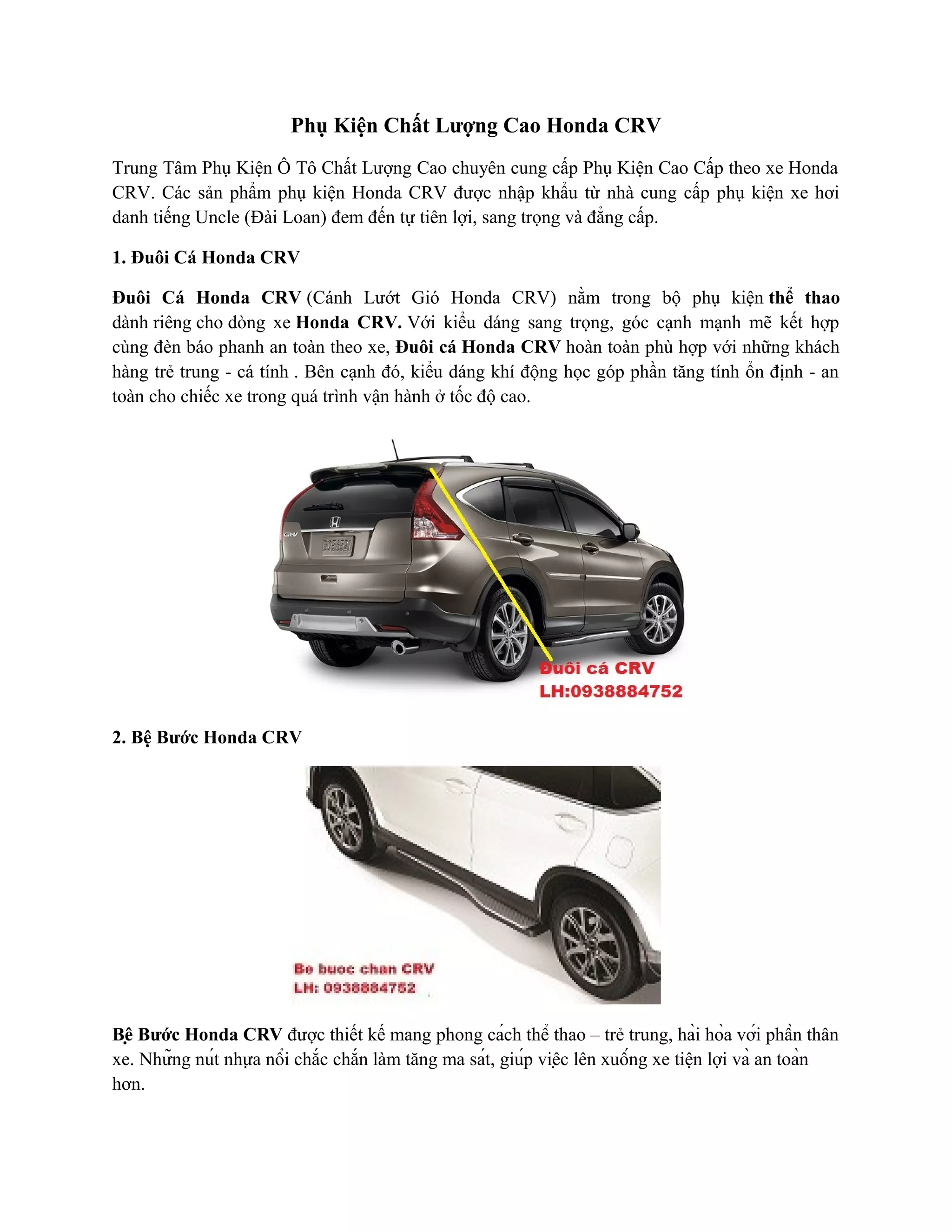 Phụ kiện uncle xe honda crv | PDF