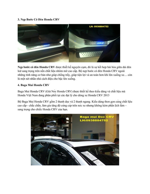 Phụ kiện uncle xe honda crv | PDF