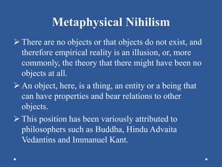 Phl 105 nihilism relativism-objectivism-subjectivism(3) | PPTX