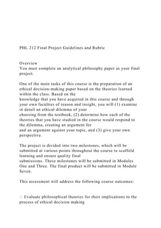 PHL 212 Final Project Guidelines and Rubric Overview .docx ...