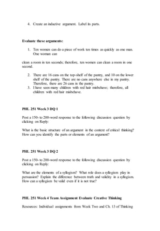 Phl 251 critical thinking entire course | DOCX