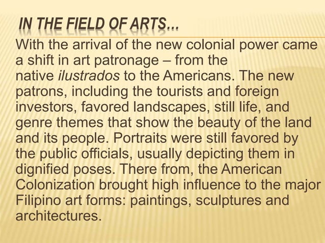 The Philippine Arts During American Colonization | PPTX | Modern Art ...