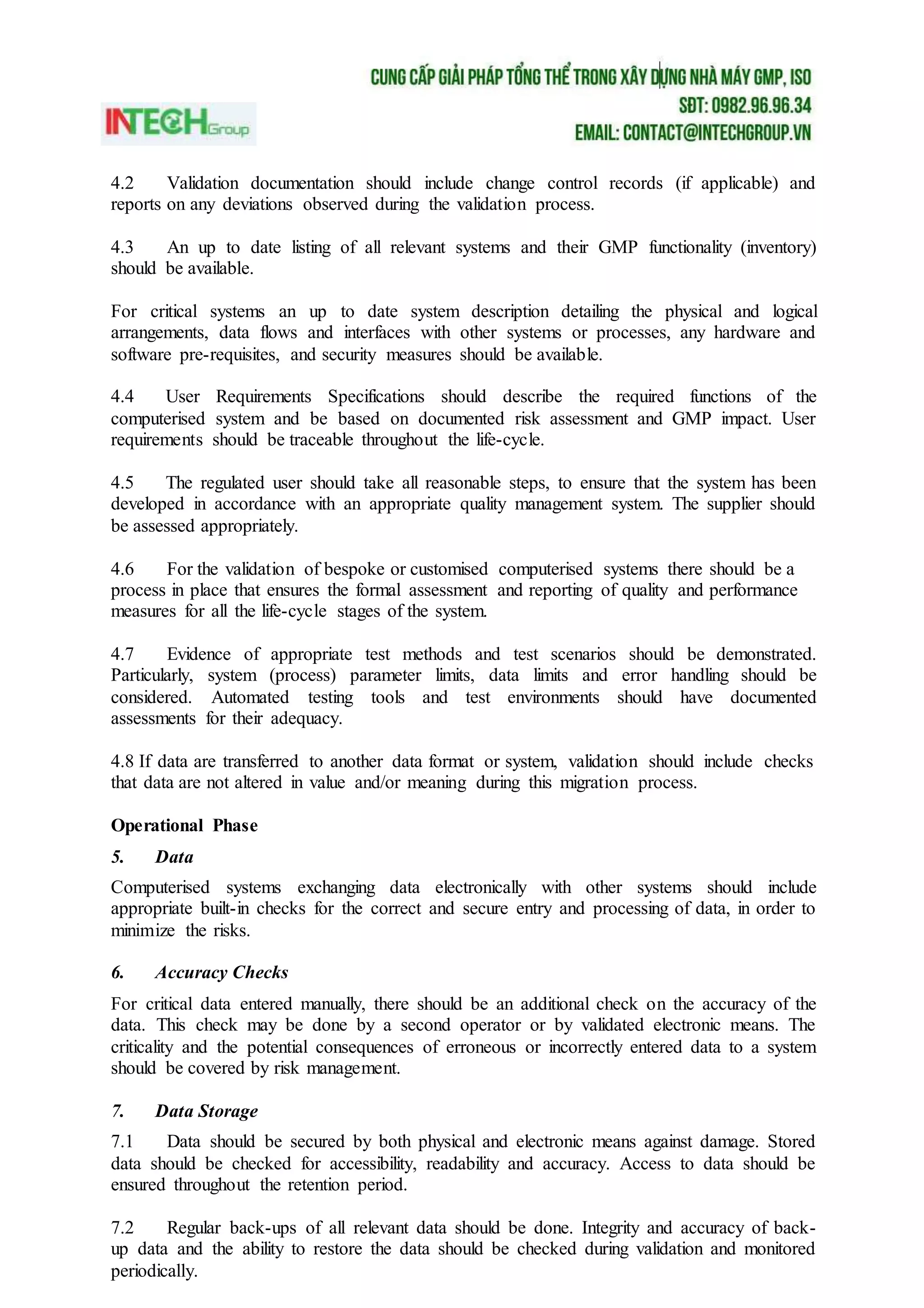 Phụ lục 11 GMPEU. Hệ thống máy tính | DOCX | Data Storage and Warehousing | Computing