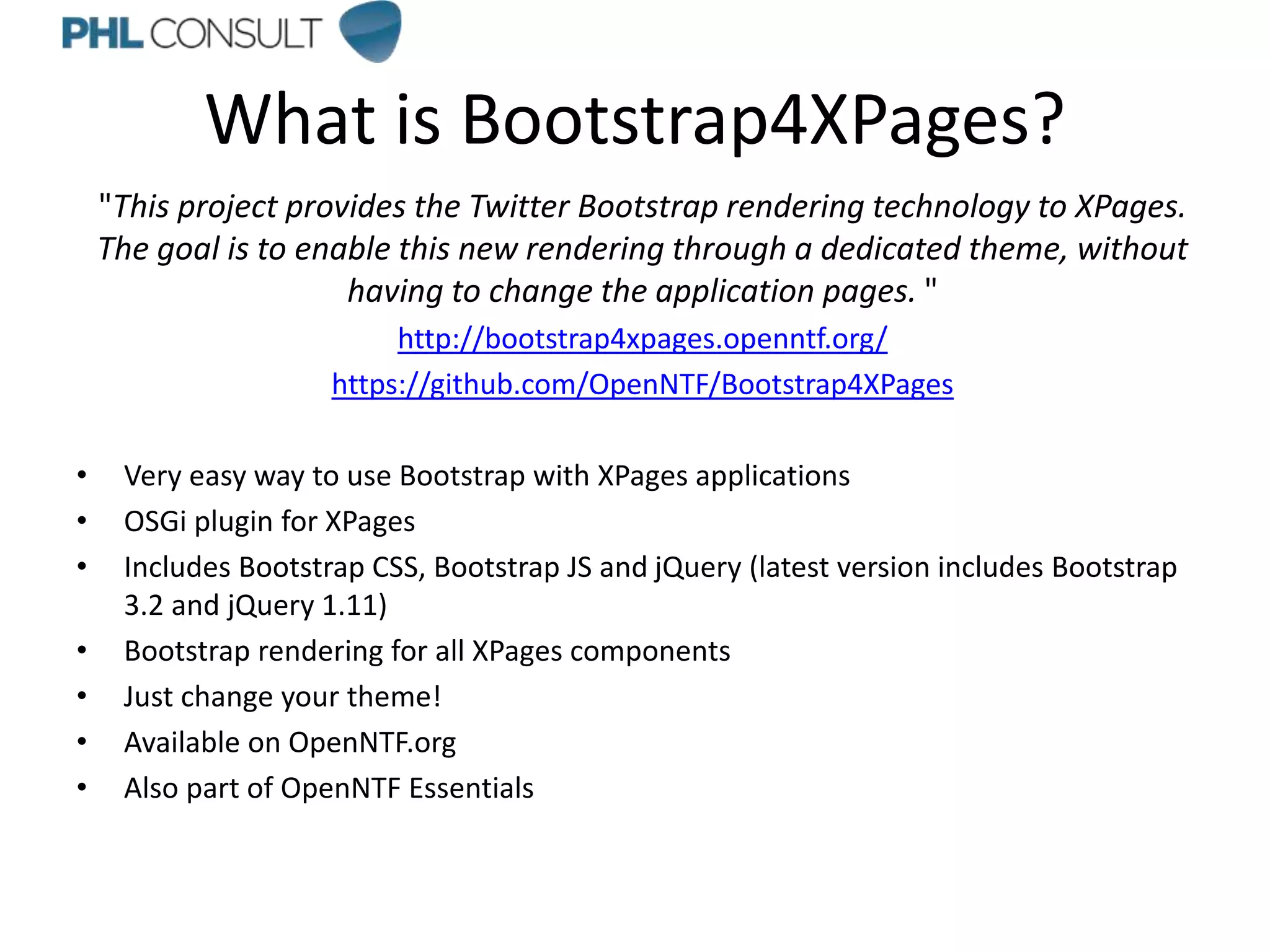 Bootstrap4XPages - an introduction | PPT