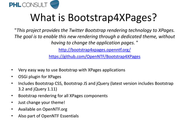 Bootstrap4XPages - an introduction | PPT