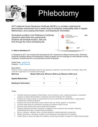Phlebotomy Certificate Packet | UNM Continuing Education | PDF