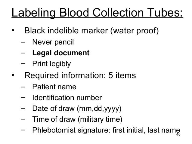 Proper Tube Labeling