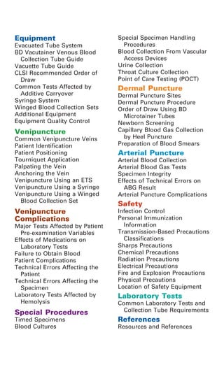 Dermal Puncture Order Of Draw