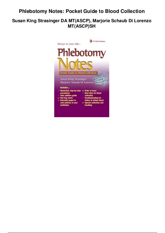 Phlebotomy notes pocket guide to blood collection pdf