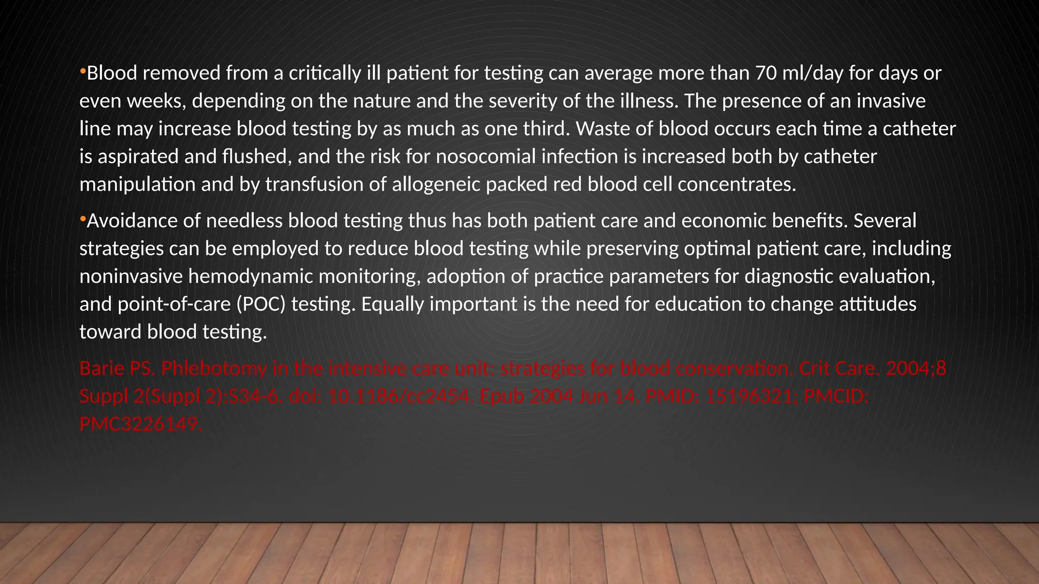 Icu Hematologist Phlebotomy Presentation Pptx
