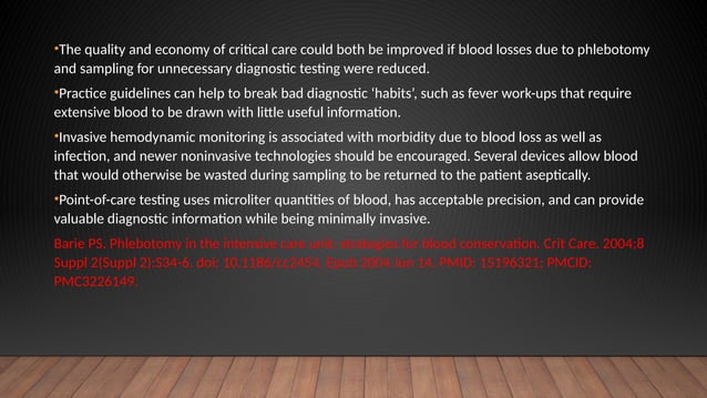 Icu Hematologist Phlebotomy Presentation Pptx