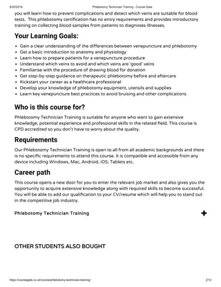 Phlebotomy Technician Training - Course Gate | PDF