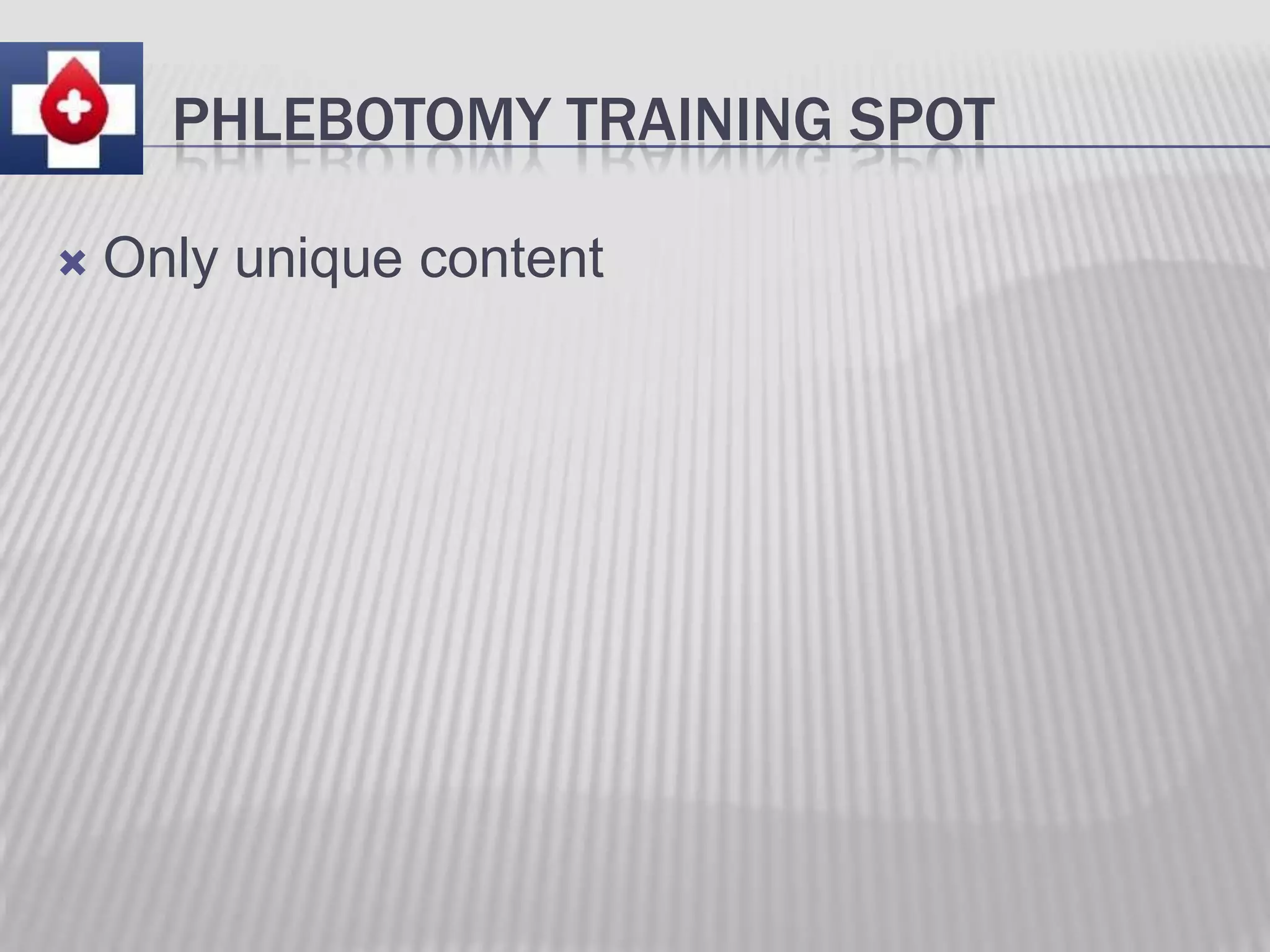 Phlebotomist Training Spot | PPTX