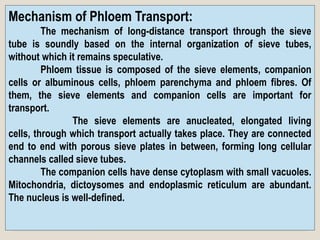 Translocation of Solute in Plants or PHLOEM TRANSPORT.pptx