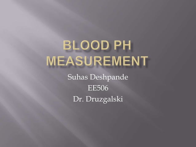Blood pH Measurement | PPTX | Chemistry | Science