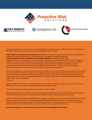 Proactive Health Management Plan - Employer Overview | PPTX