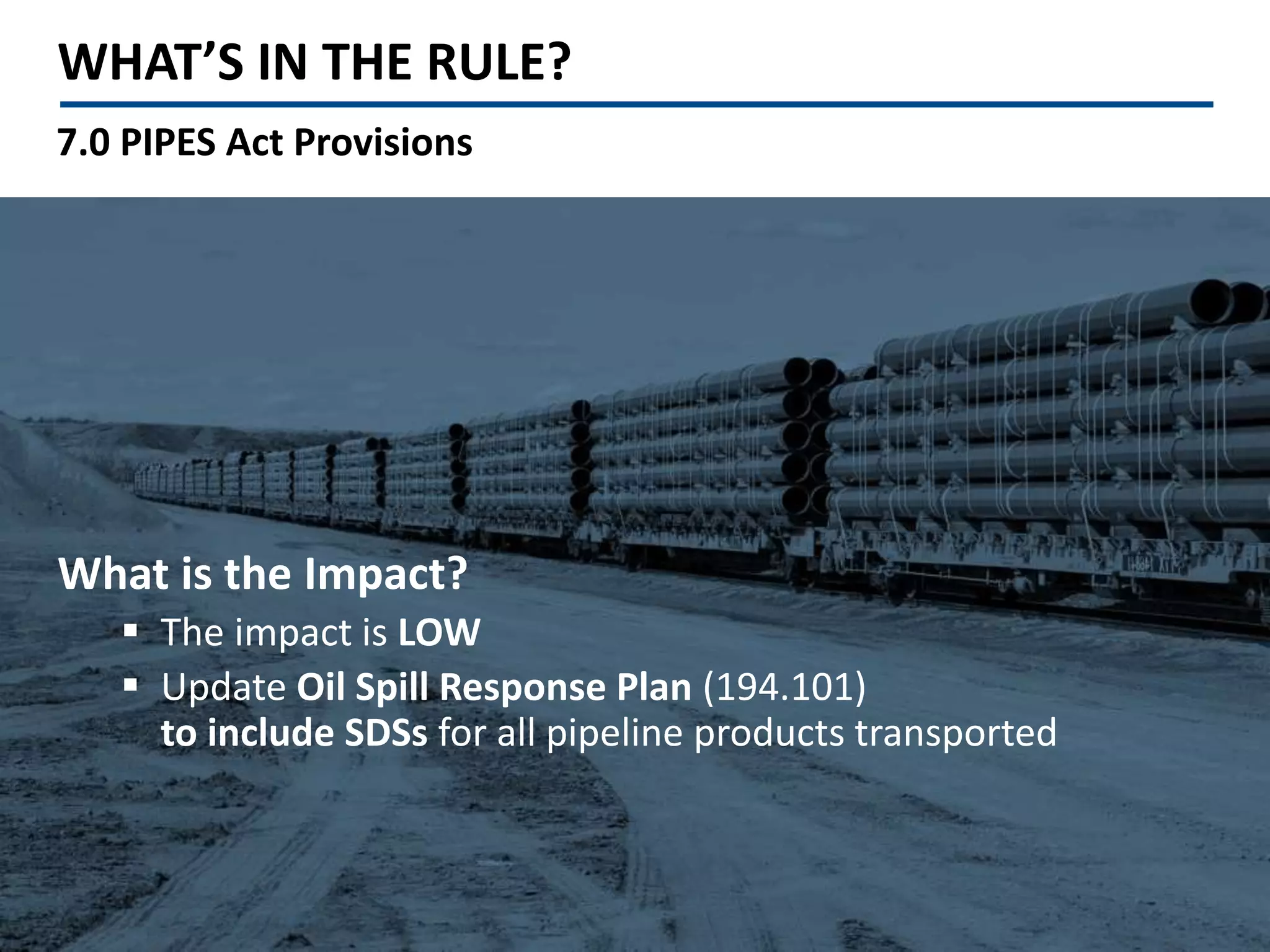 Presentation Slides: PHMSA Final Rule (Part 1) for Hazardous Liquid ...