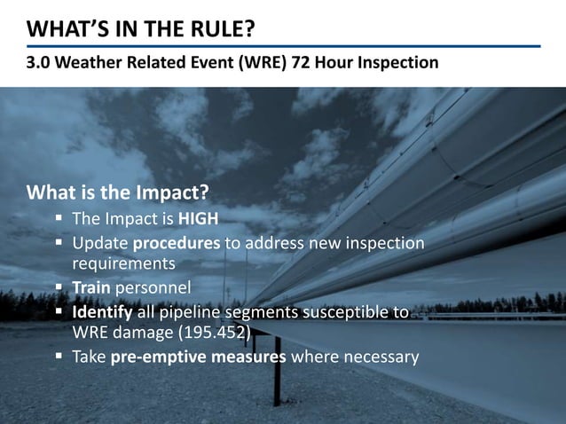 Presentation Slides: PHMSA Final Rule (Part 1) for Hazardous Liquid ...