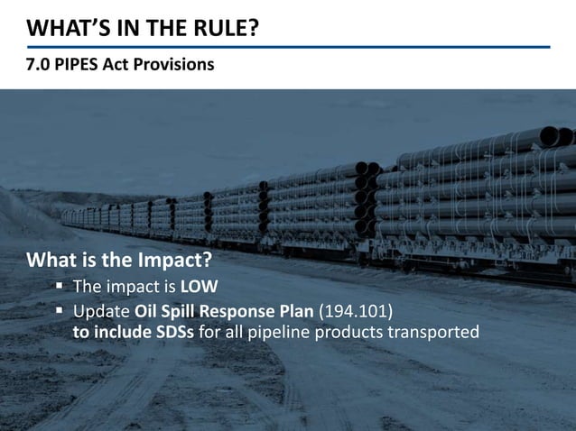 Presentation Slides: PHMSA Final Rule (Part 1) for Hazardous Liquid Pipelines | PPTX
