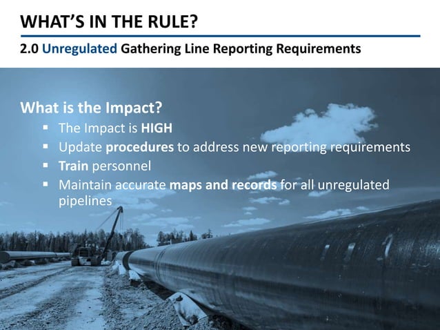Presentation Slides: PHMSA Final Rule (Part 1) for Hazardous Liquid Pipelines | PPTX
