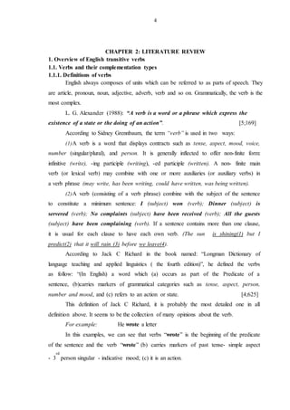 Graduation Thesis: A study on the complementation of English transitive ...