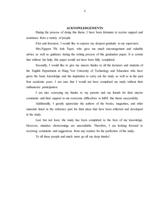 Graduation Thesis: A study on the complementation of English transitive ...
