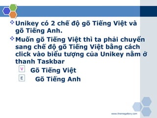 Giới thiệu về bộ gõ tiếng Việt Unikey và | PPT